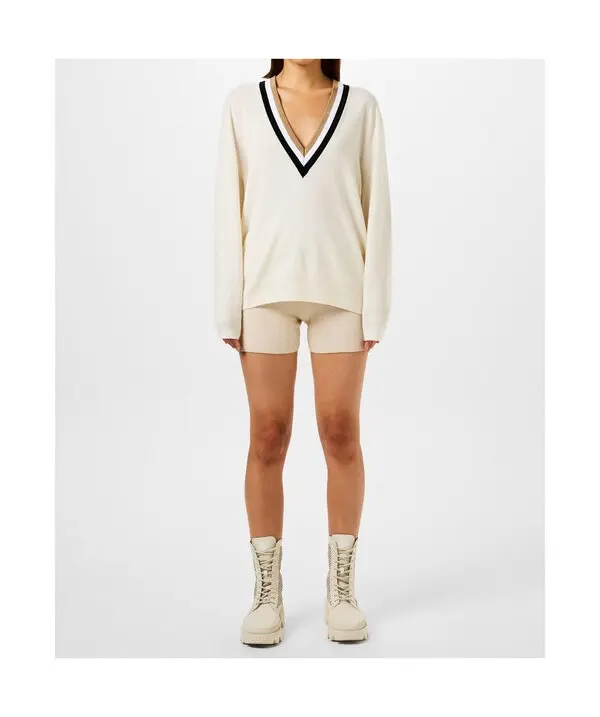 Hugo Boss Color-block Striped V-neck Knit Sweater