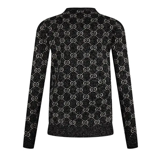Gucci Gg Jacquard Cotton Lame Cardigan