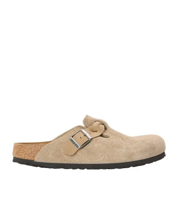 BIRKENSTOCK Boston Suede Mules With Adjustable Strap - No
