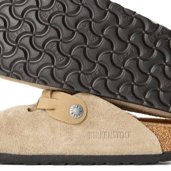 BIRKENSTOCK Boston Suede Mules With Adjustable Strap - No