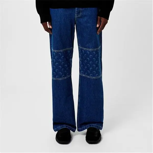 MARINE SERRE Straight Leg Jeans With Moon Print