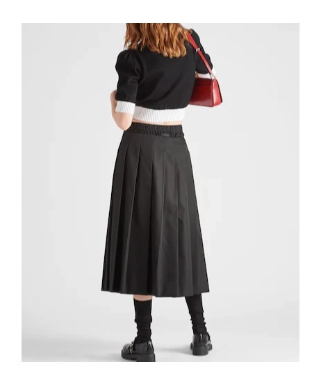 Prada Cropped V-neck Cardigan With Embroidered Logo