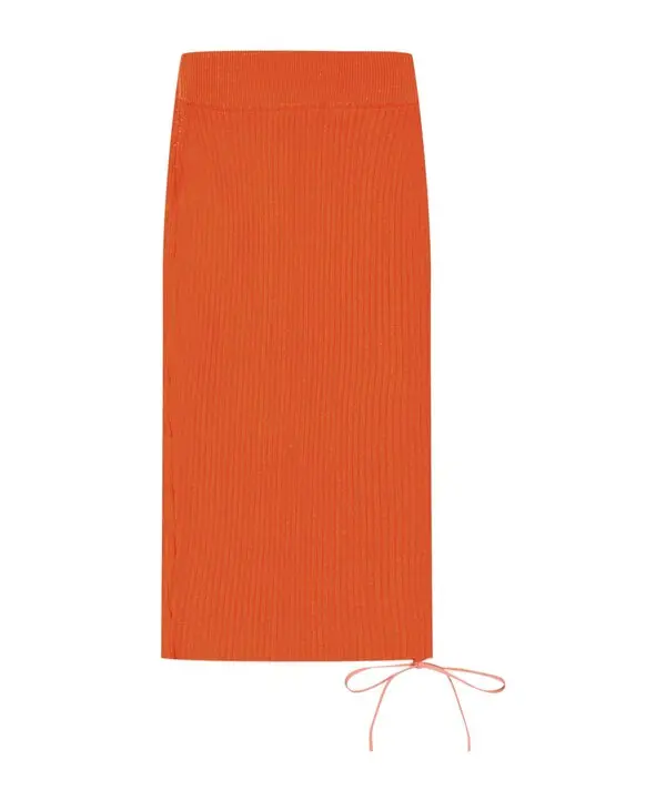 Off-White Knitted Midi Skirt