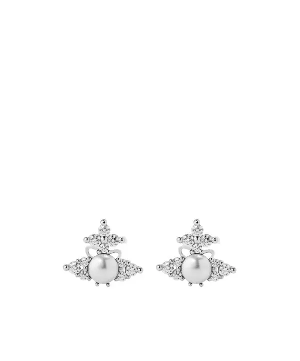 VIVIENNE WESTWOOD Match Classic Pin Stud Earrings - White