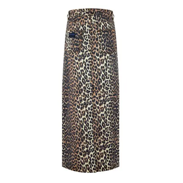 GANNI Leopard Print Maxi Skirt