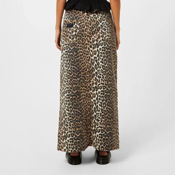 GANNI Leopard Print Maxi Skirt