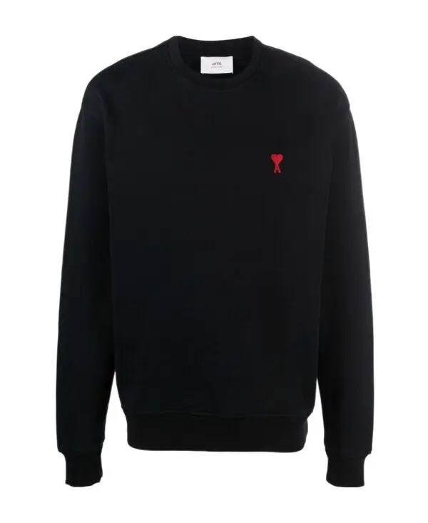 AMI Paris Logo Embroidered Crewneck Sweatshirt