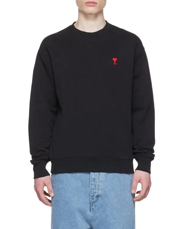 AMI Paris Logo Embroidered Crewneck Sweatshirt