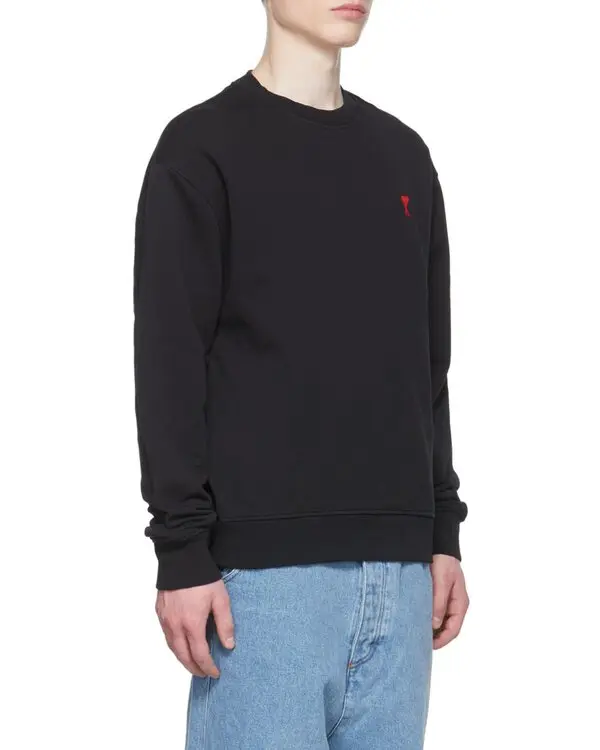 AMI Paris Logo Embroidered Crewneck Sweatshirt