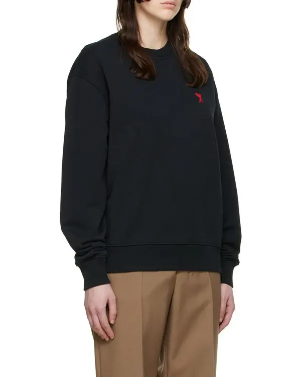 AMI Paris Logo Embroidered Crewneck Sweatshirt