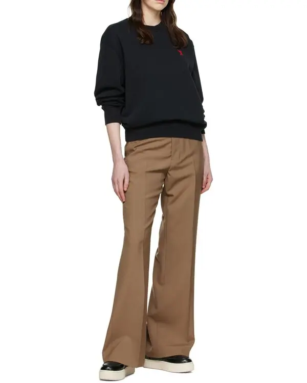 AMI Paris Logo Embroidered Crewneck Sweatshirt