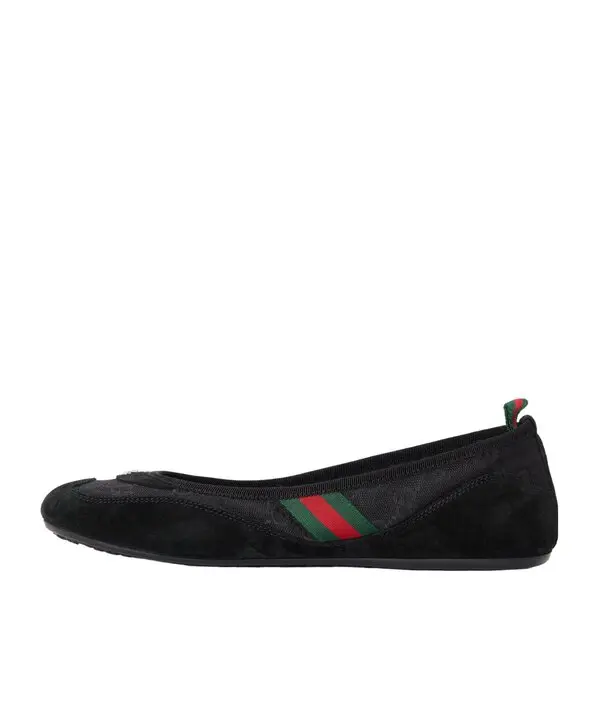 AQUAZZURA Ballet Flats With Web Stripe Detail