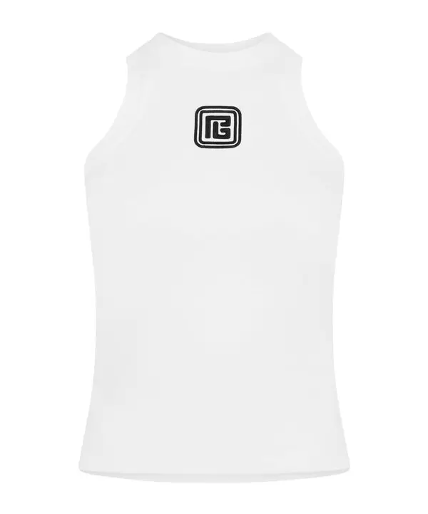 Balmain Fitted Vest With Pb Logo