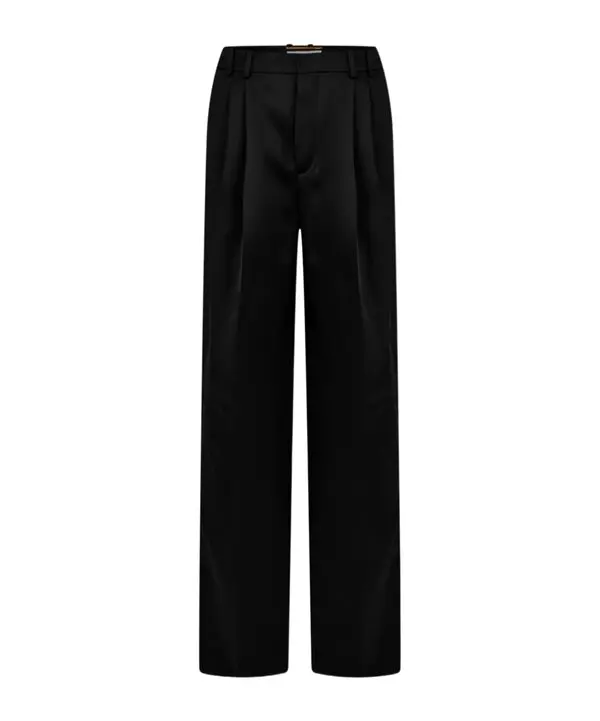 Saint Laurent Wide Leg Pleated Trousers