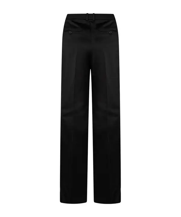 Saint Laurent Wide Leg Pleated Trousers