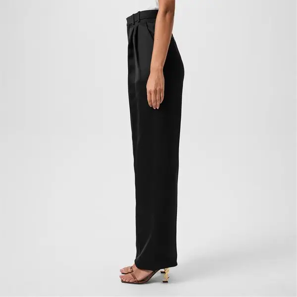 Saint Laurent Wide Leg Pleated Trousers