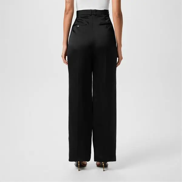 Saint Laurent Wide Leg Pleated Trousers