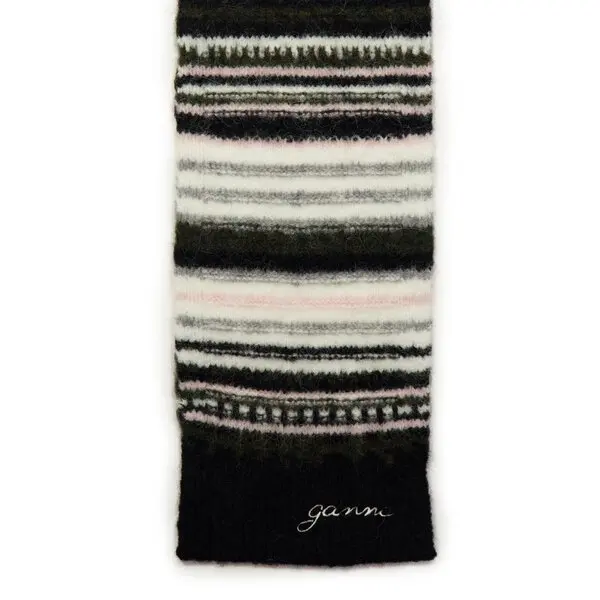 GANNI Striped Medium-thickness Scarf