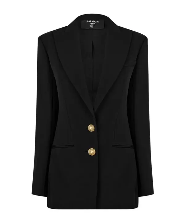 Balmain Single Breasted Blazer With Gold Buttons