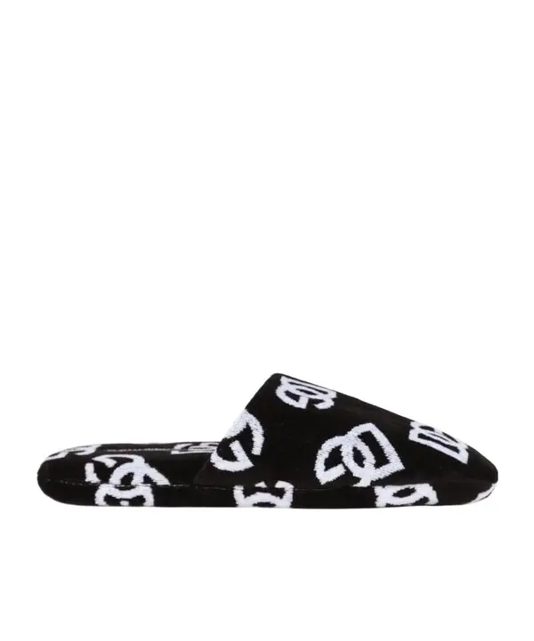 Dolce & Gabbana Logo Jacquard Slides - Black