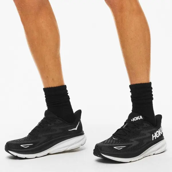 Hoka One One Lightweight Cushioned Running Sneakers - Black