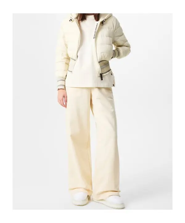 Moncler Logo Detail Wide Leg Sweatpants - Nude