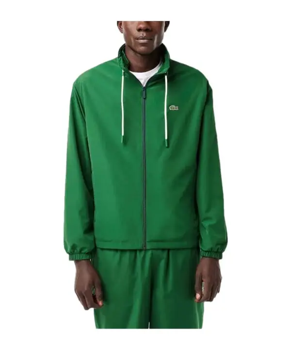 Lacoste Zip Through Jacket With Stand Collar And Drawstring