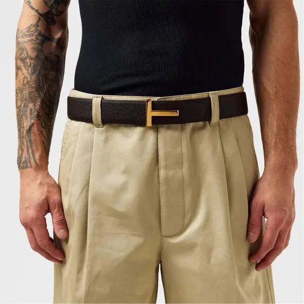 TOM FORD T-shaped Double-sided Leather Belt