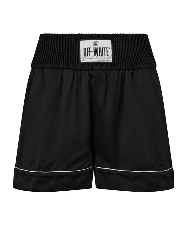 Off-White Satin Logo-patch Shorts