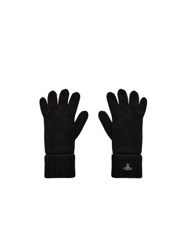 VIVIENNE WESTWOOD Orb Knitted Gloves - Black