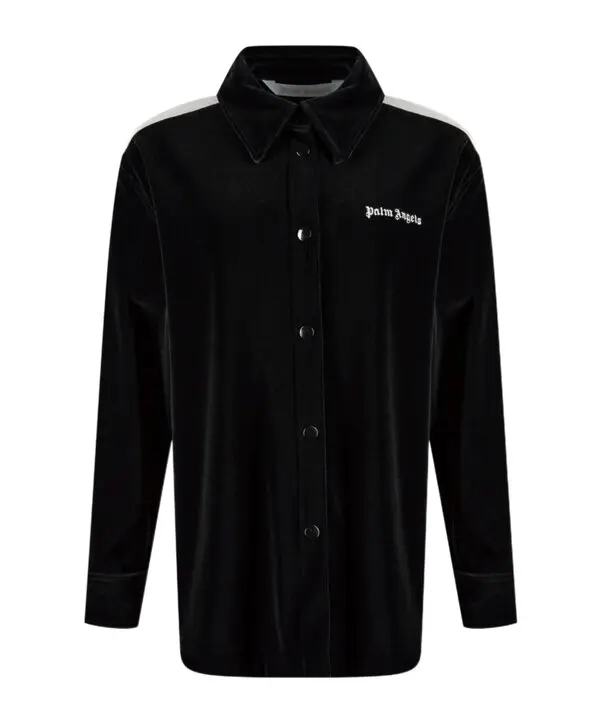 Palm Angels Long Sleeve Jacket With Logo And Side Stripes