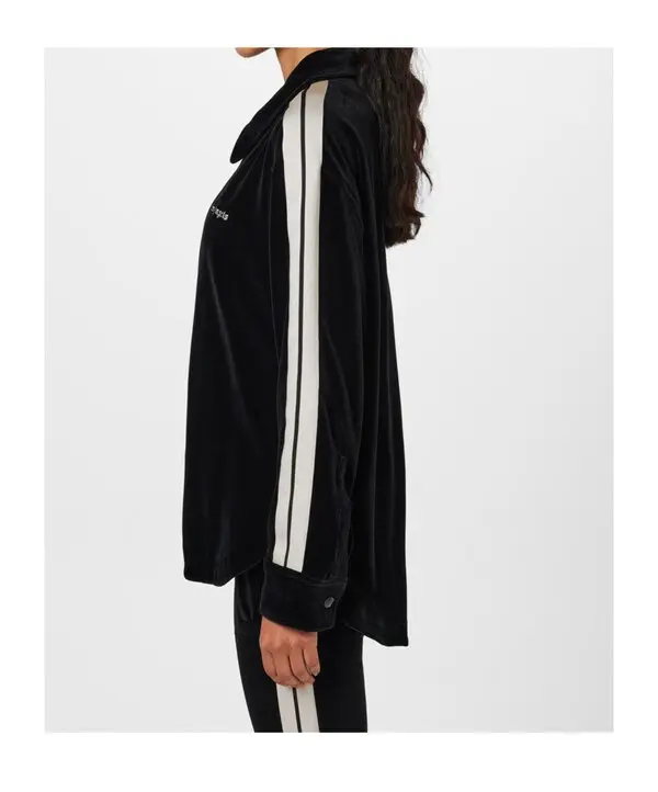 Palm Angels Long Sleeve Jacket With Logo And Side Stripes