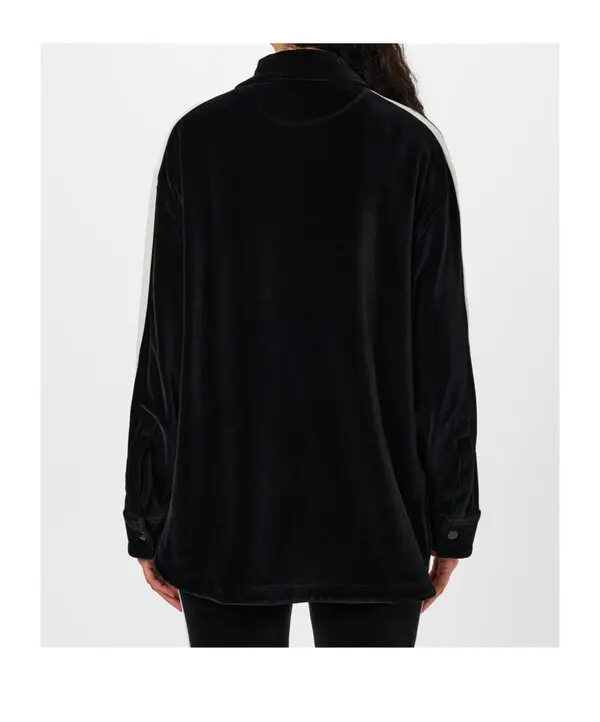 Palm Angels Long Sleeve Jacket With Logo And Side Stripes