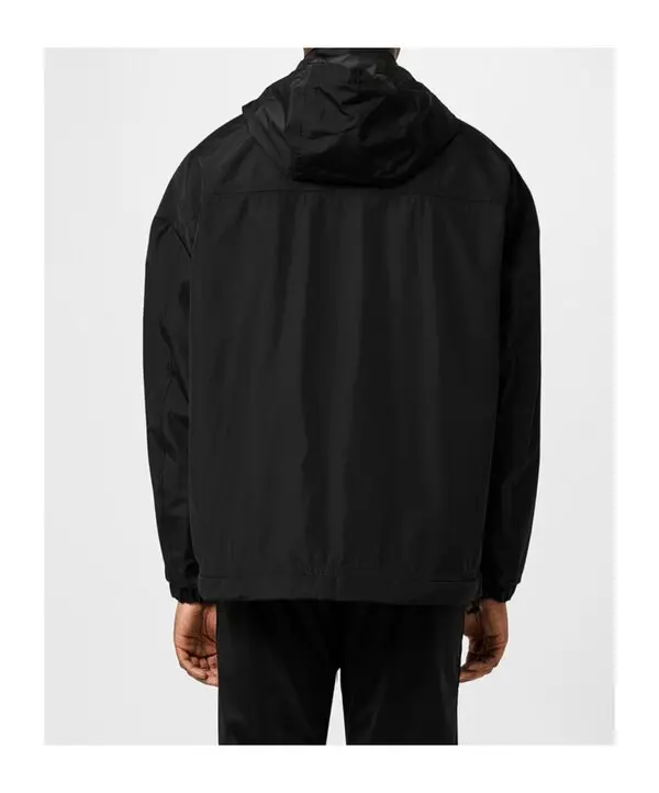 Dolce & Gabbana Zip-up Hooded Windbreaker Jacket With Logo Plaque
