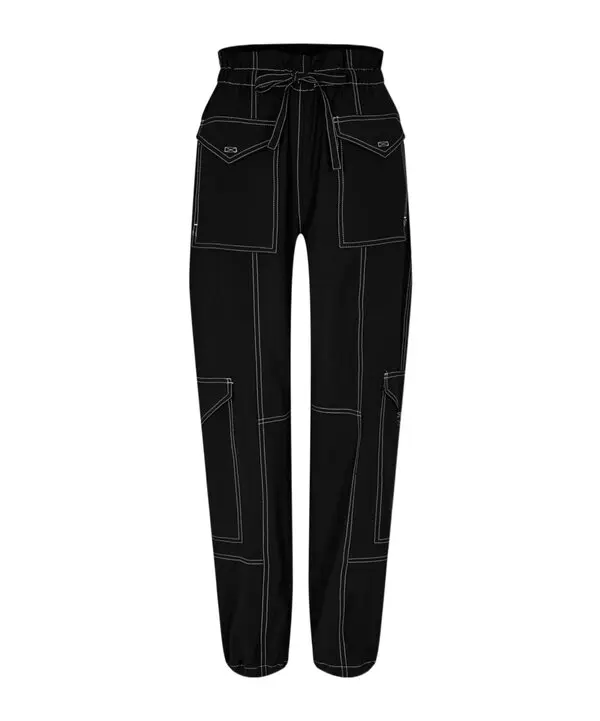 GANNI Bamboo Casual Pants With Contrast Stitching