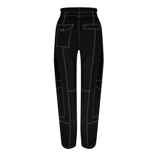 GANNI Bamboo Casual Pants With Contrast Stitching