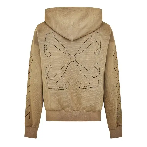 Off-White Long Sleeve Hoodie With Printed Design