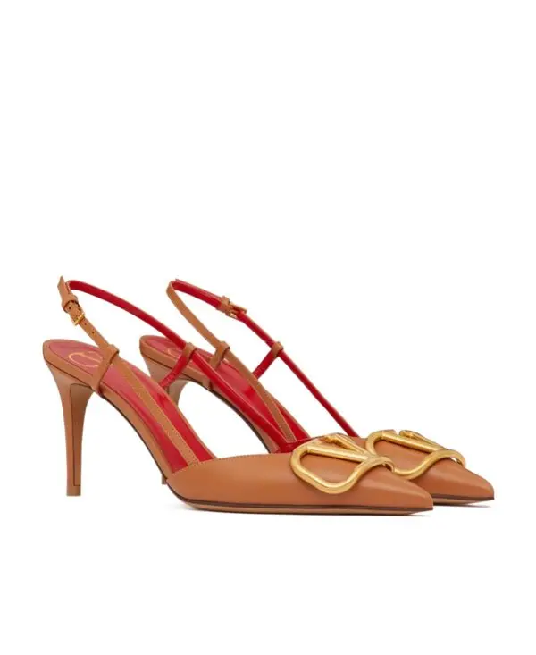Valentino Garavani Vlogo Signature Pointed Toe Slingback Pumps