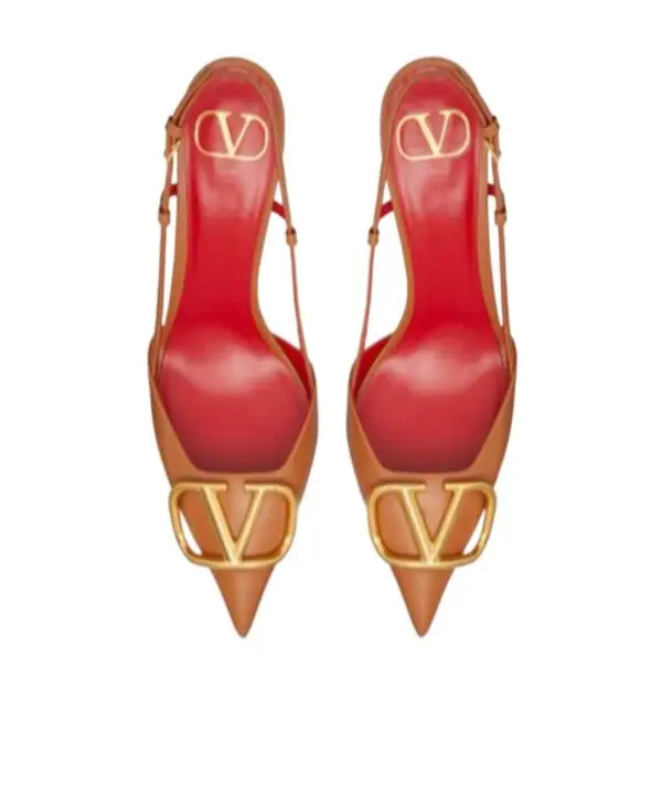 Valentino Garavani Vlogo Signature Pointed Toe Slingback Pumps