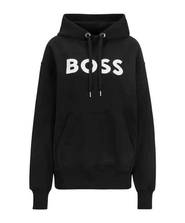 Hugo Boss Econy Organic Cotton Oversized Hoodie - Black