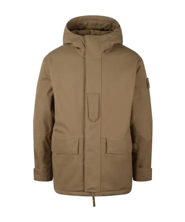 Stone Island Logo Patch Long-sleeved Hooded Jacket