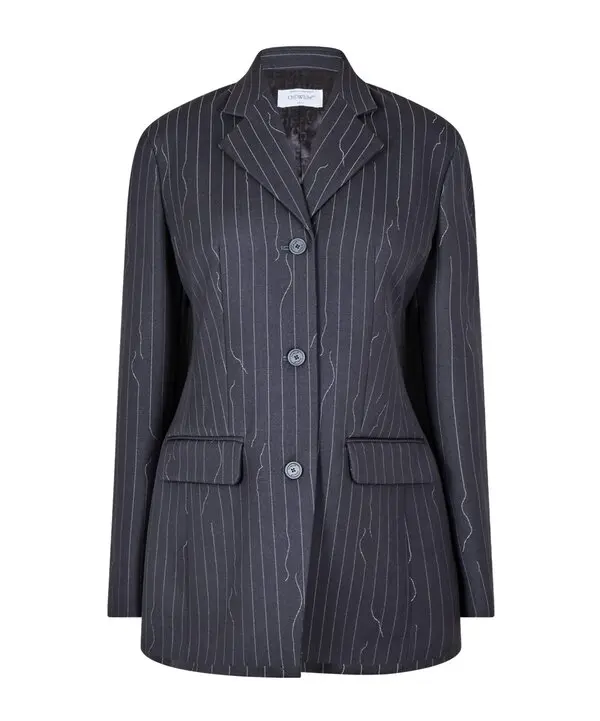 Off-White Pinstripe Tailored Jacket