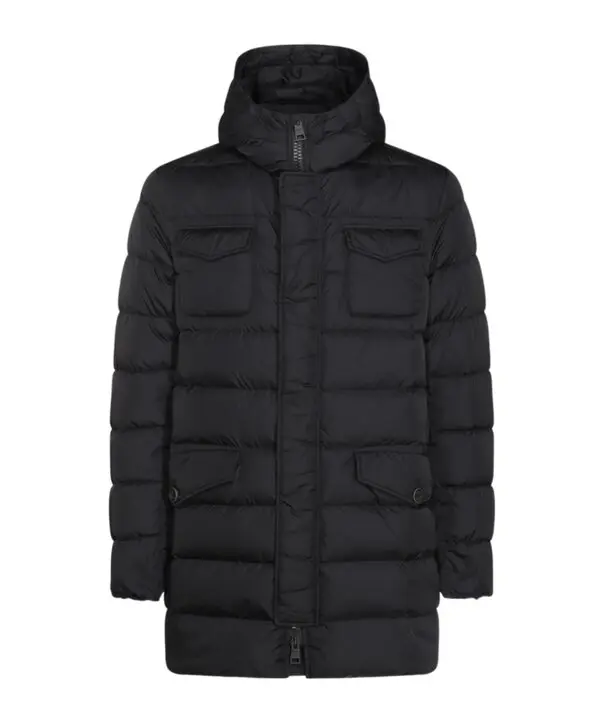 Herno Hooded Long-sleeved Cotton Jacket