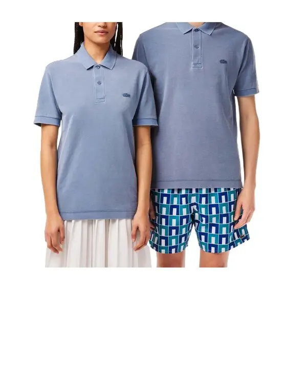 Lacoste Classic-fit Natural Dye Polo Shirt - Blue