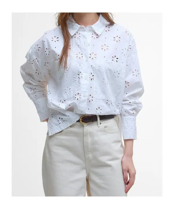Barbour Melissa Shirt With English Floral Embroidery