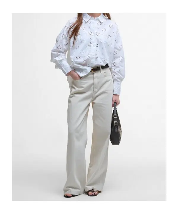Barbour Melissa Shirt With English Floral Embroidery