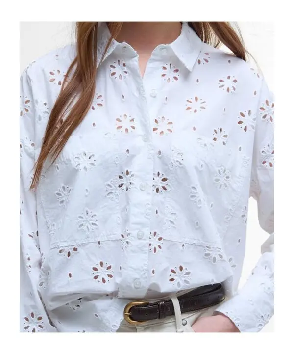 Barbour Melissa Shirt With English Floral Embroidery