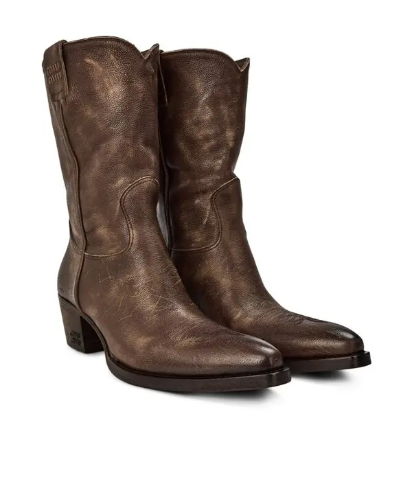 Miu Miu Logo Denim Ankle Boots