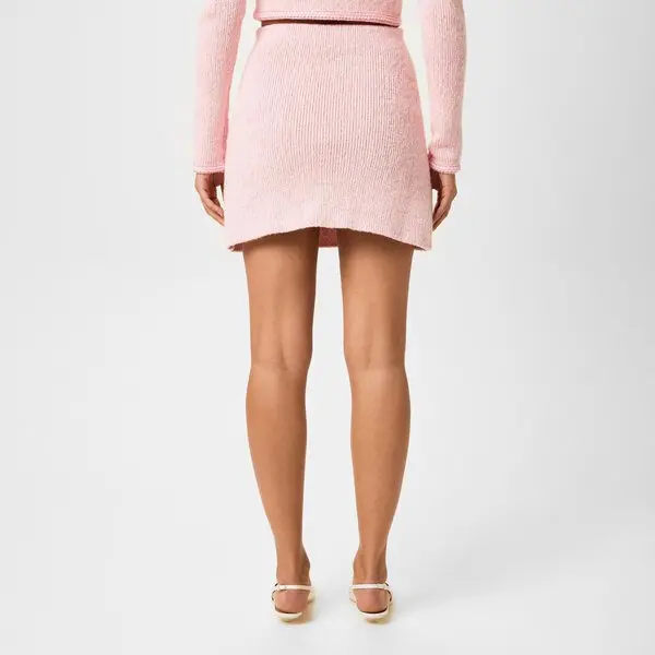 SELF-PORTRAIT High-waist Knit Mini Skirt - Pink
