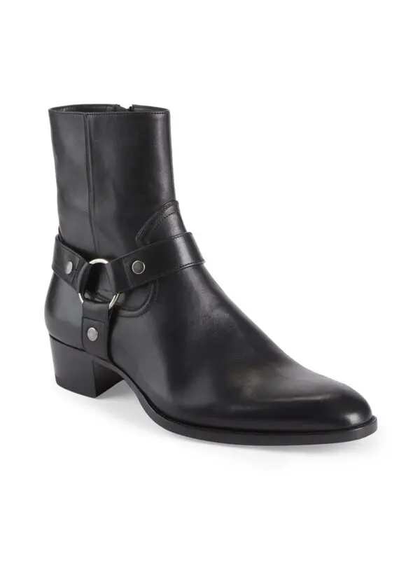 Saint Laurent Wyatt Harness Ankle Boots